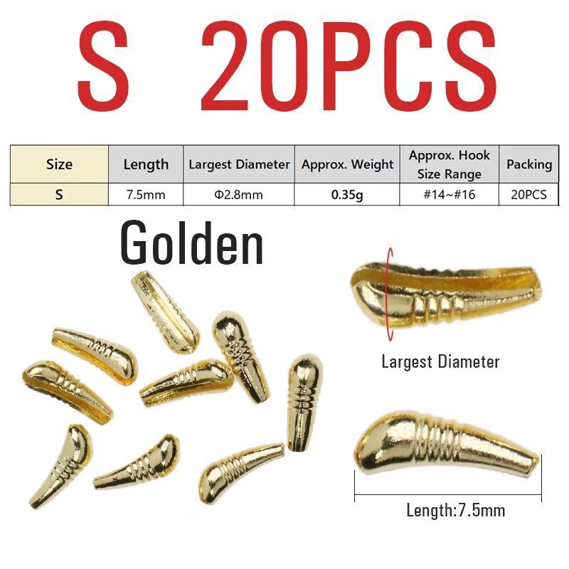 Vtwins Тяжелый корпус джиг нимфы набор для вязания 20 шт 20pcs A Gold S
