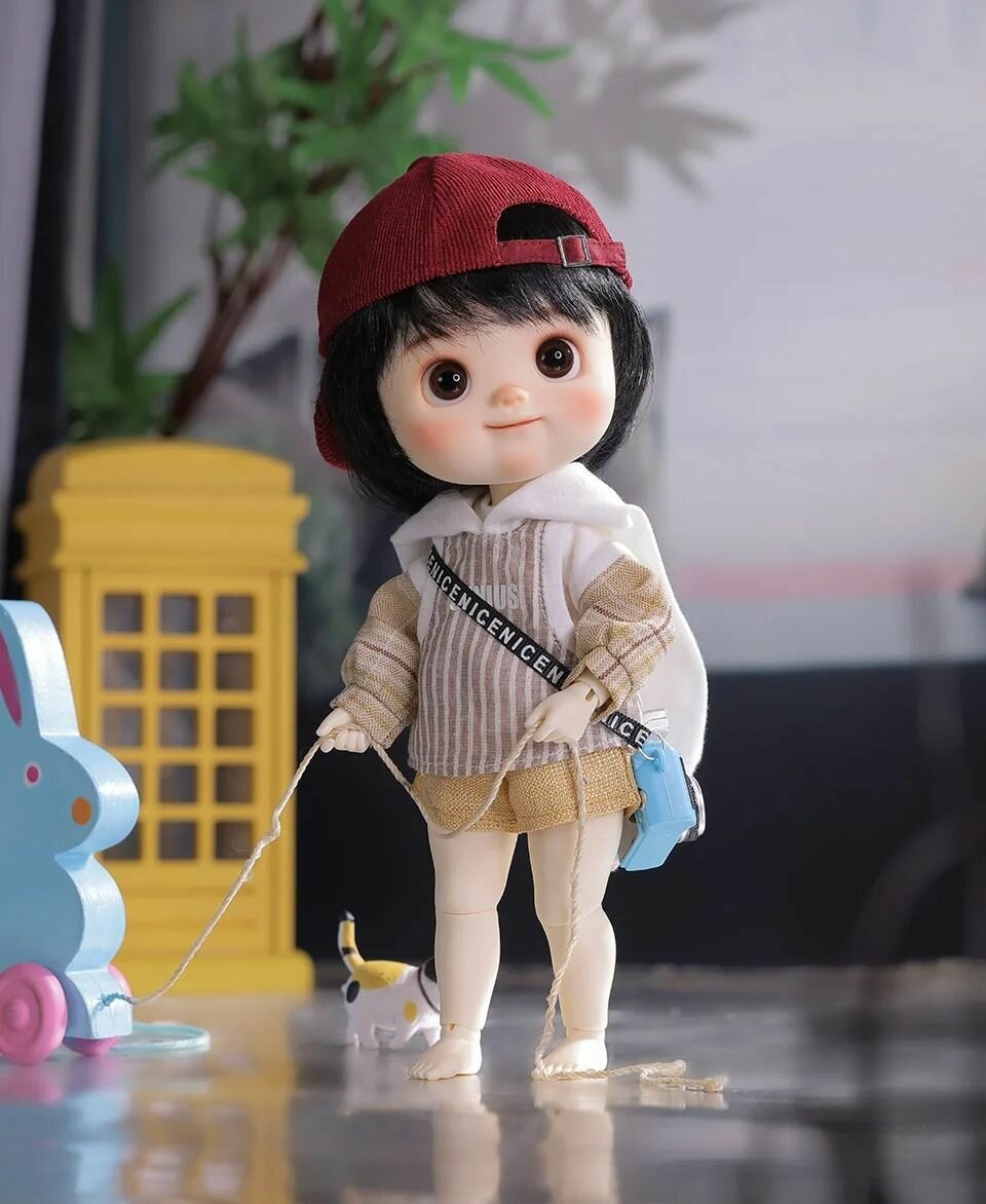 BwithU Omelet BJD 1/6 24 см с большими глазами, милая улыбающаяся кукла