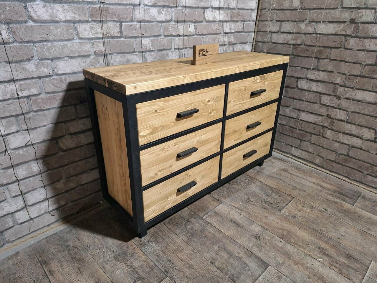 Комод "EasyLOFT" в стиле лофт, с ящиками, 100х40х80 см.