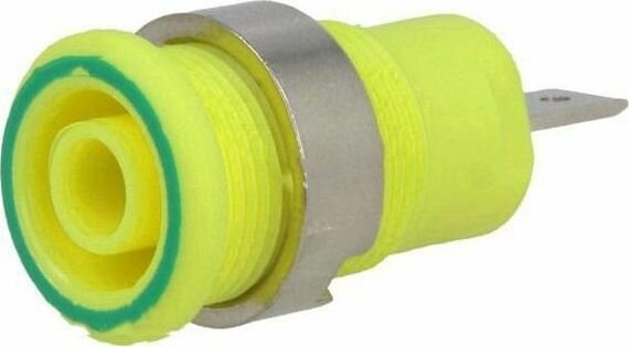 Гнездо STAUBLI SLB4-F/N-X-20 Гнездо "банан" 4мм 24А 1кВ Отв: d12,2мм желто-зеленый винтами 1шт