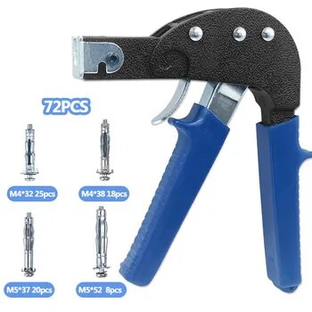 Инструмент для установки настенного анкера с 72 шт. болтами Молли с полым приводом, набор настенных анкерных винтов