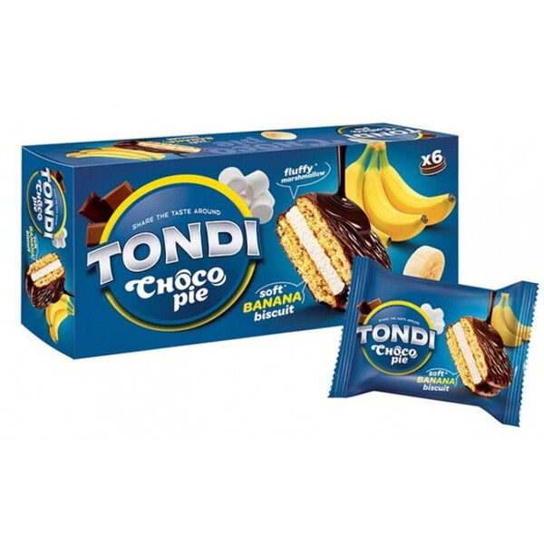 Tondi Печенье Choco Pie банан, 180 г