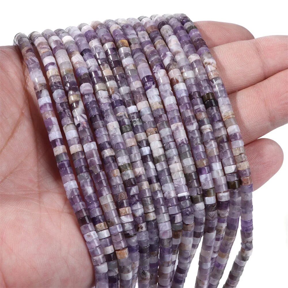 Бусины из розового камня RISYF 2x4 мм 2x4mm 75-80pcs, NO.28 Amethyst