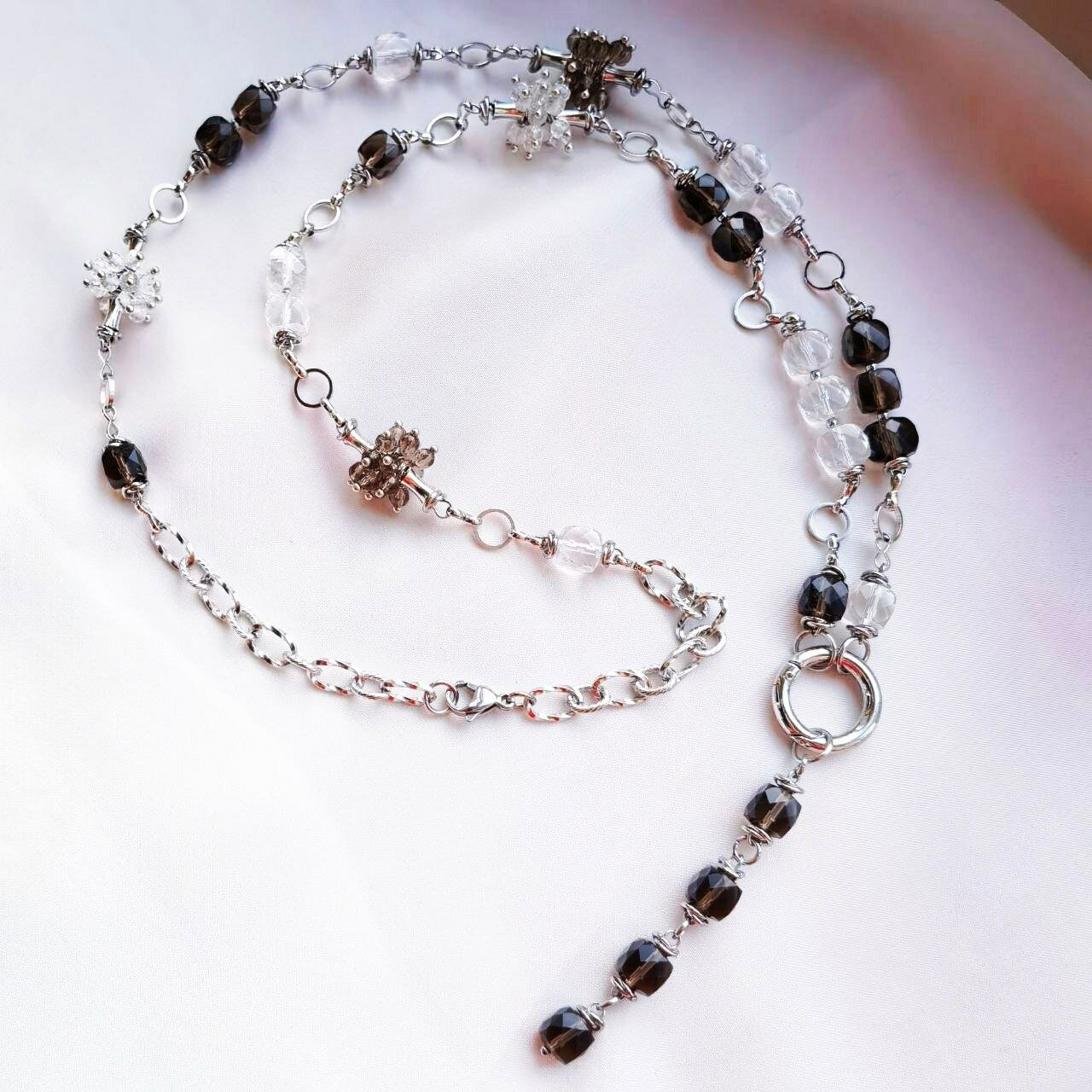 Колье, раухтопаз, горный хрусталь