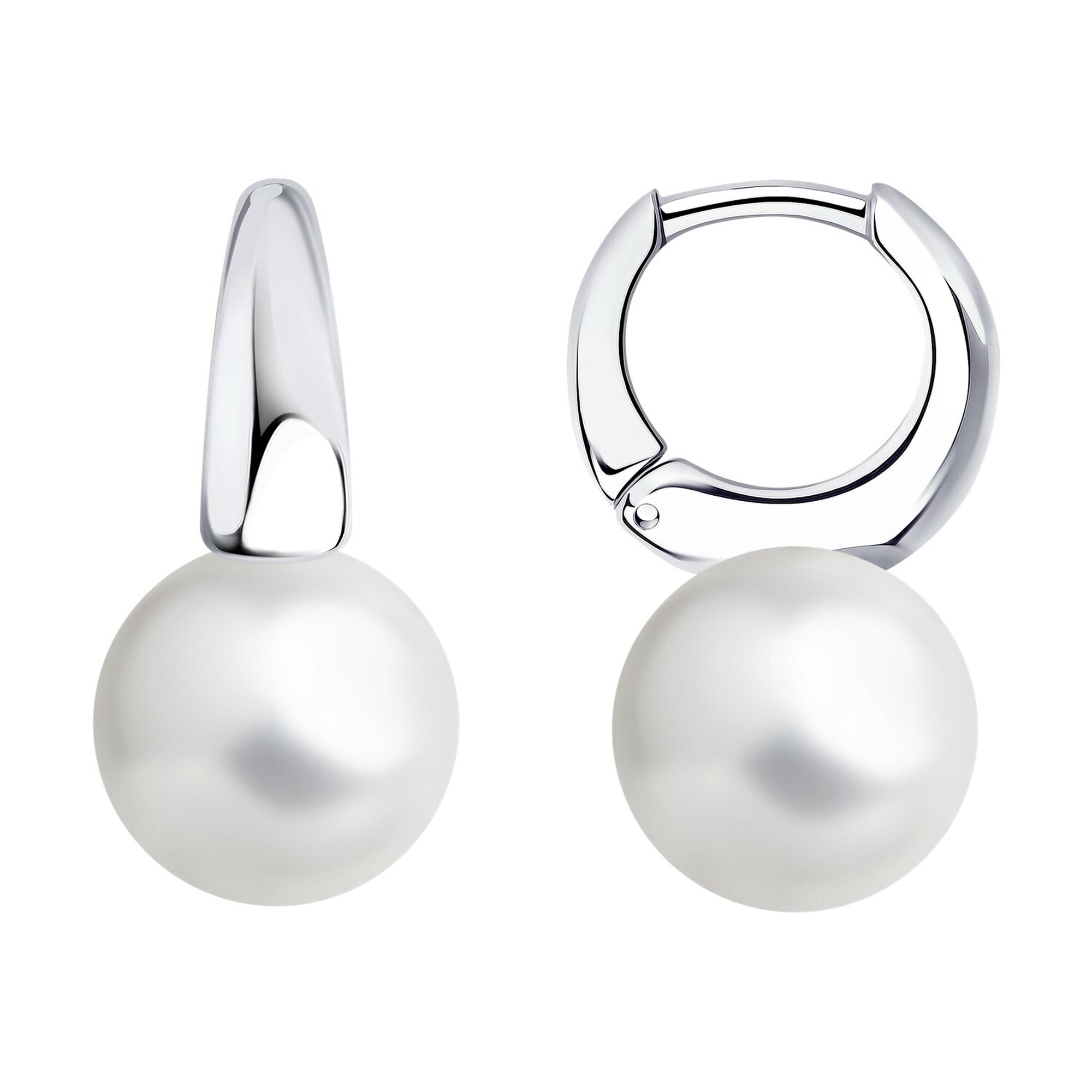 Серьги, серебро, 925 проба, родирование, жемчуг