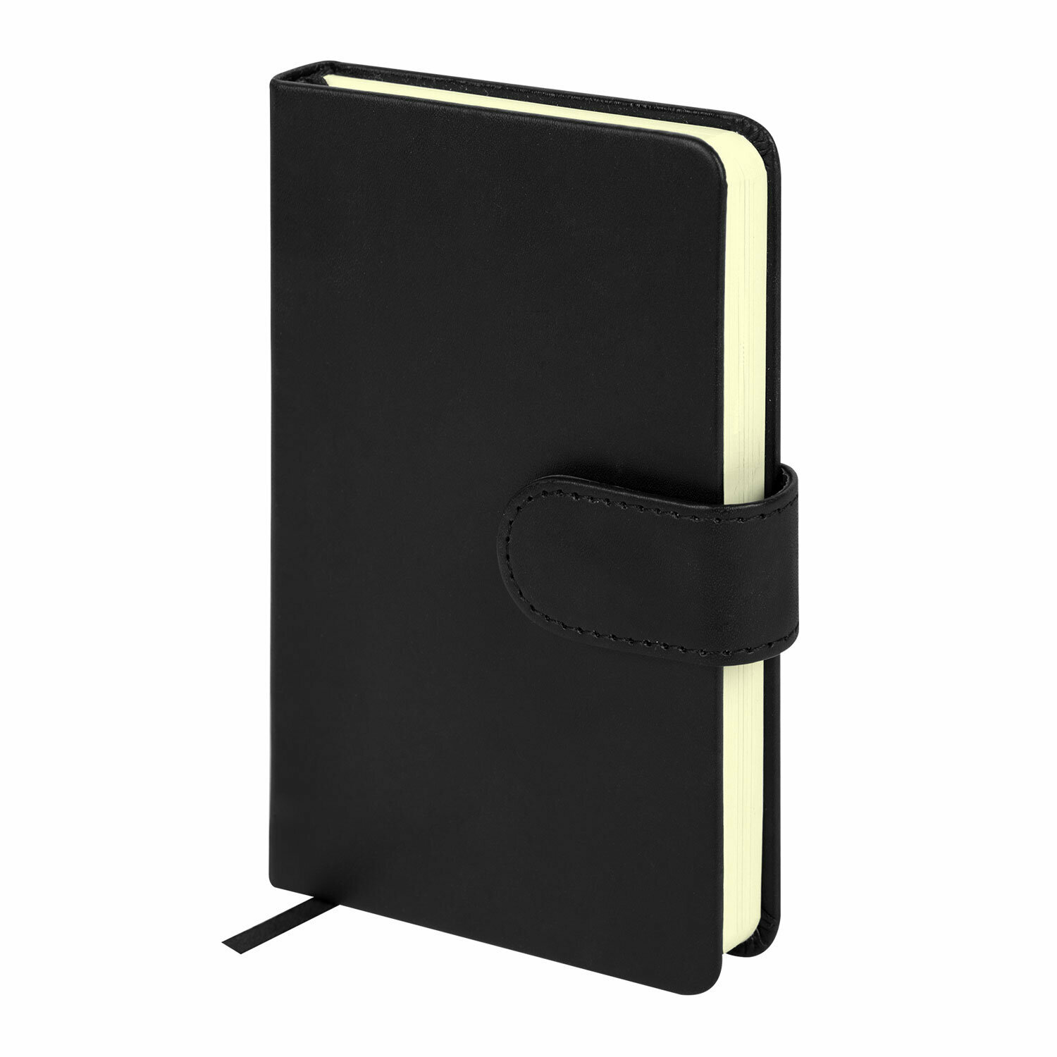 Скетчбук Brauberg "Art Classic", цвет бумаги Слоновая кость 140 г/м2, 90х140 мм, 80 листов, кожзам, застежка, черный (116458)