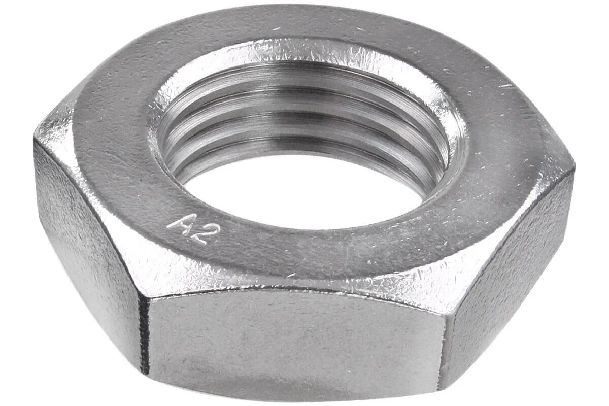 КН.050279 Шестигранная низкая гайка DIN 439 М6 нержавеющая сталь, 10 шт в упаковке