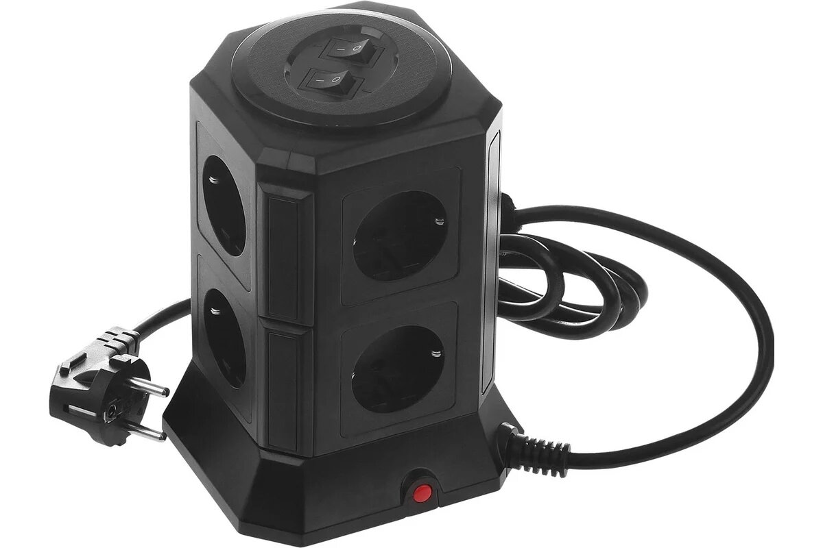 QUMO Power Tower Pro 8SP4U P-00028 розеток, 2200 Вт, кабель 2 м, USB 4 порта 4.5A