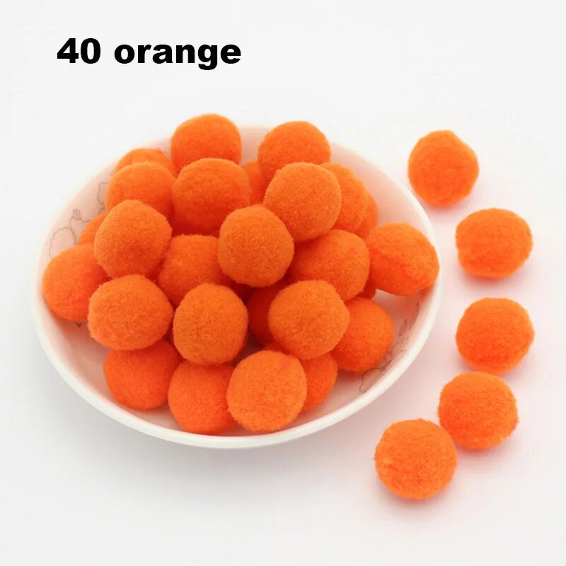Оранжевые помпоны для рукоделия, 40 orange, 8-30 мм