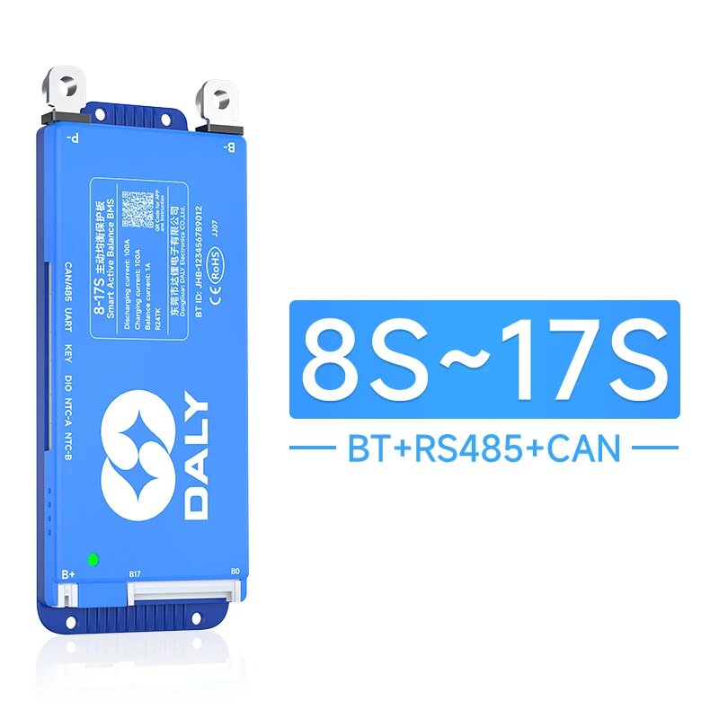 DALY Smart WIFI BMS 4S-16S 80A-100A для Lifepo4/Li-ion/LTO 80А, 8S-17S 485CAN BMS BT