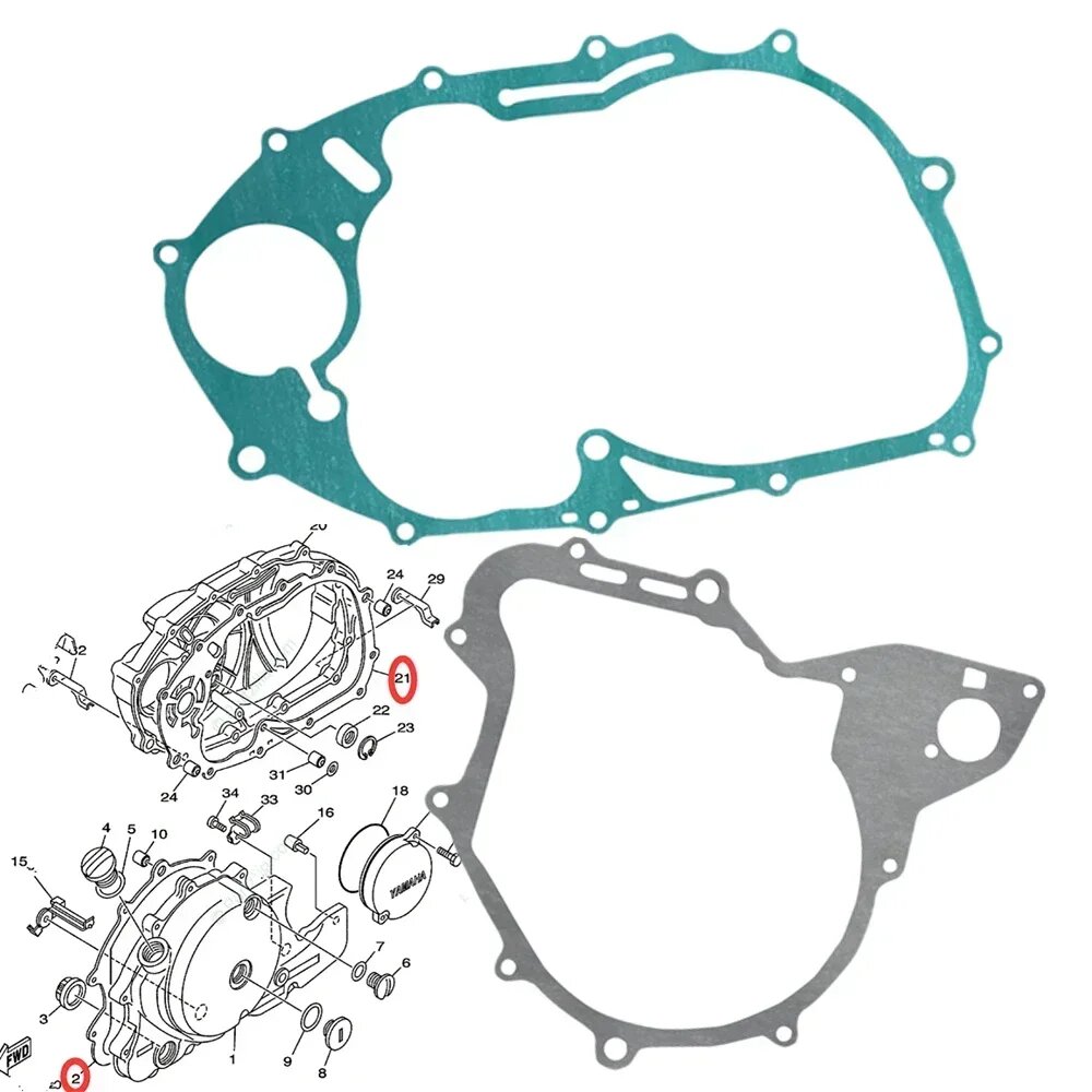 Прокладка картера Yamaha XVS650/400/500/535, бирюзовый