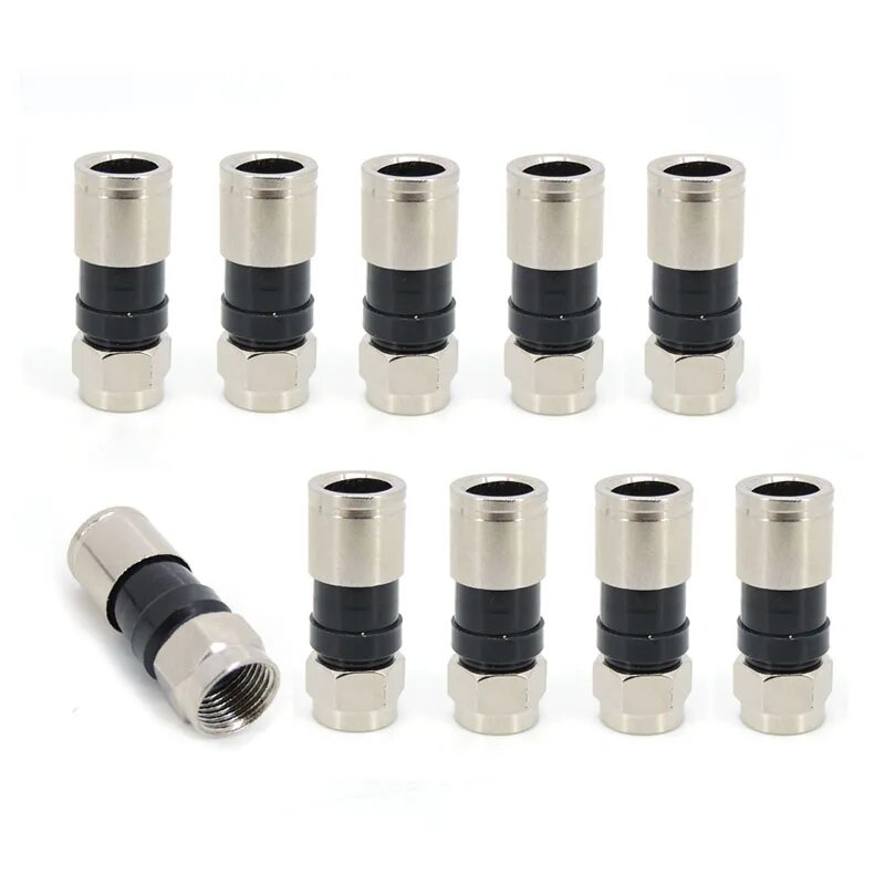 Компрессионный разъем RG6 F-тип 2,7 см 5/10 шт.