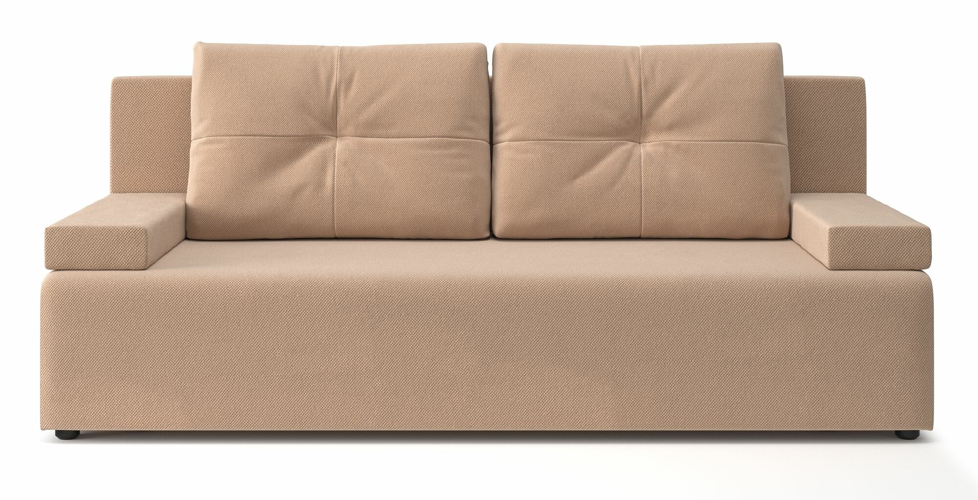 Диван-кровать Лиссабон, 200х90х90 см, велюр Amigo Beige, механизм Еврокнижка, прямой диван раскладной, с ящиком для белья. Гарантия 12 месяцев