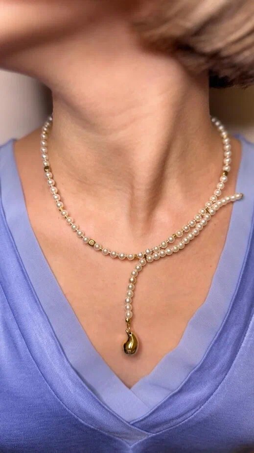 Колье, жемчуг имитация