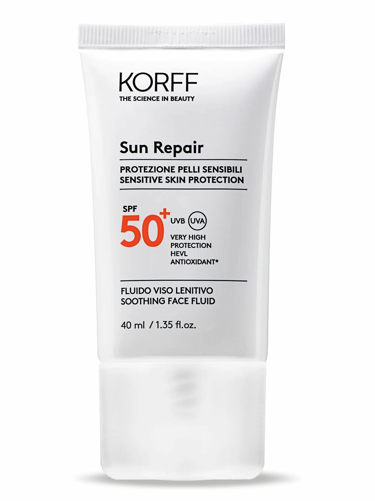 KORFF Успокаивающий солнцезащитный флюид для лица Sun Repair Soothing Face Fluid SPF50+