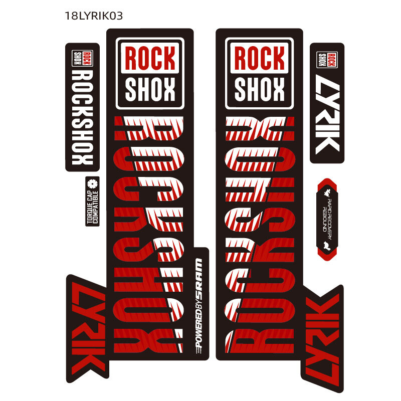 Наклейка LYRIK ROCK-SHOX, для горного велосипеда, передняя вилка, 2018 г, цвет 01
