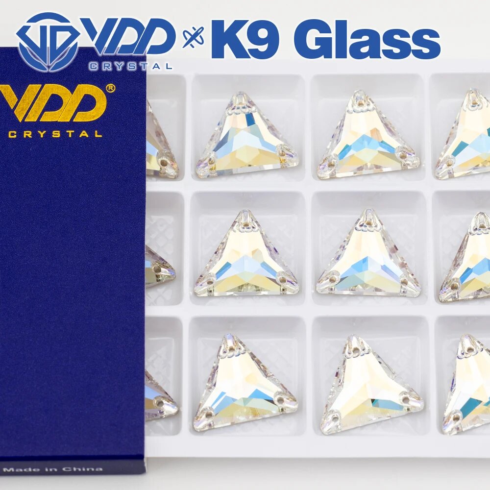 Стразы VDD K9 Glass 22x22mm, 12шт, лунный свет