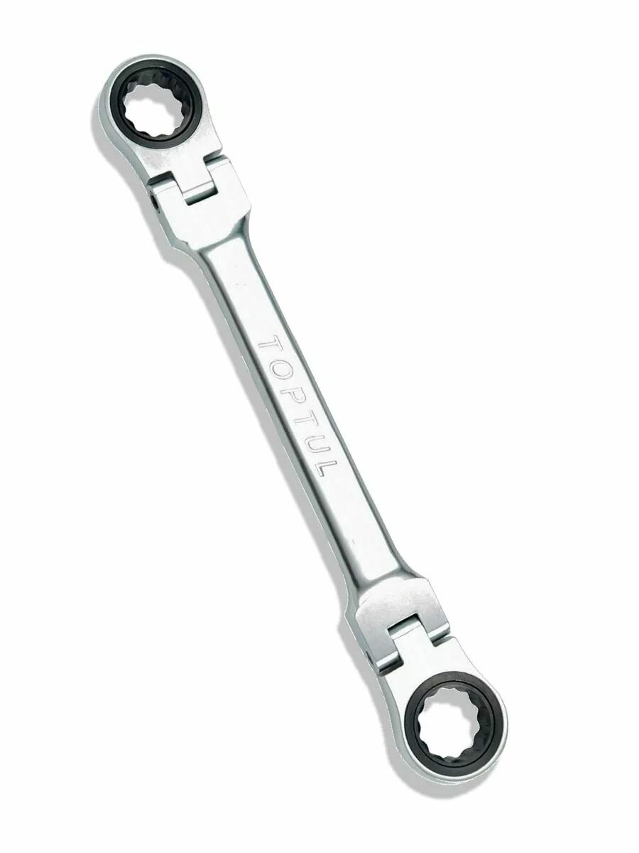 Накидной ключ 16х18 мм с трещоткой и шарниром двусторонний профессиональный AOAE1618 TOPTUL