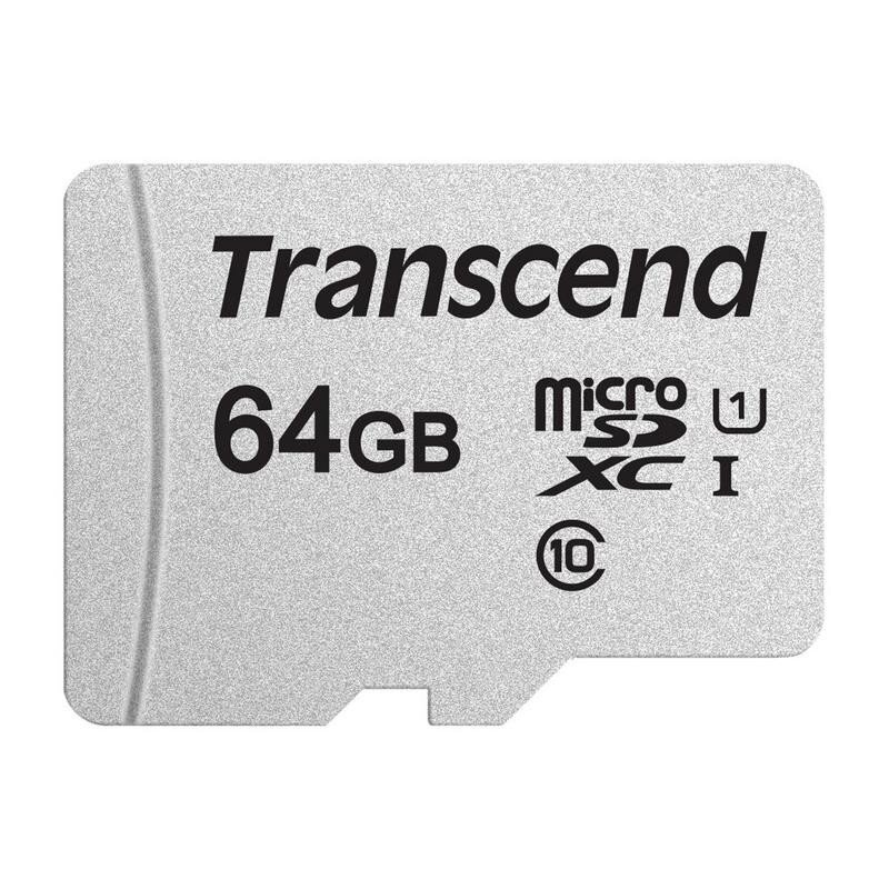 Карта памяти Transcend 300S microSDXC, 64 гб, UHS-I, класс 10, с адаптером (TS64GUSD300S-A)