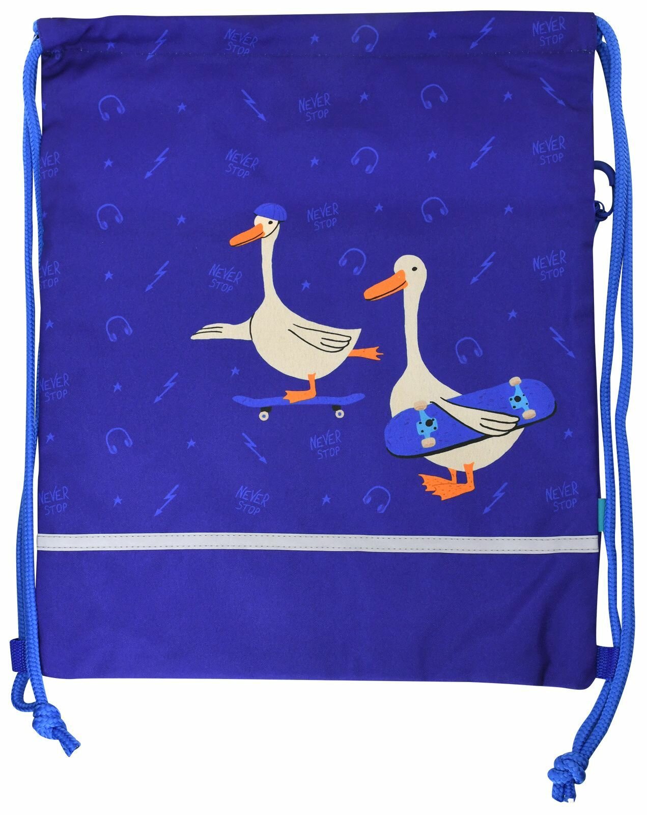 Сумка для сменной обуви LOREX 42х34 см, "KIDS SKATE GOOSE", 1 отделение с карманом на молнии
