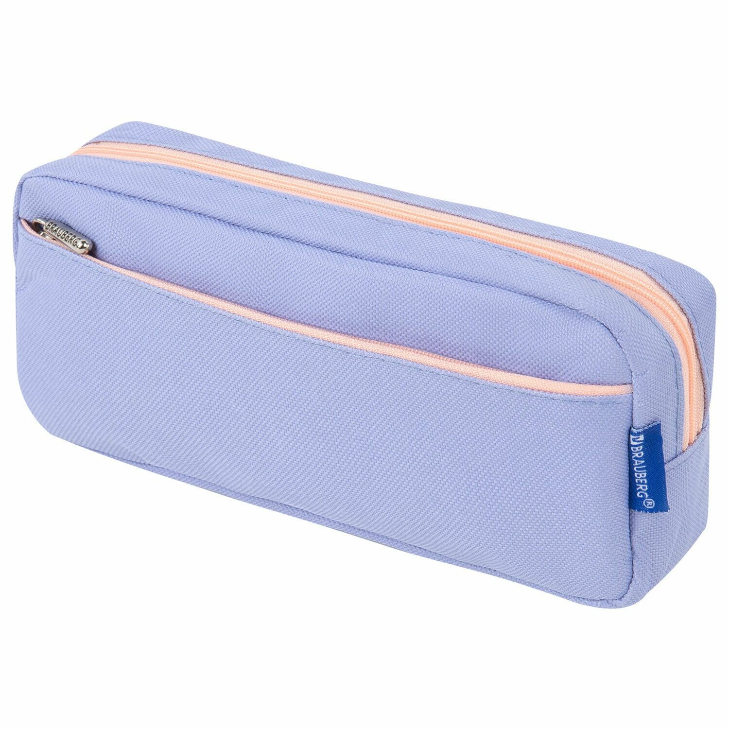 Пенал Brauberg мягкий Pastel, 2 отделения, голубой, 21х9,5х5 см