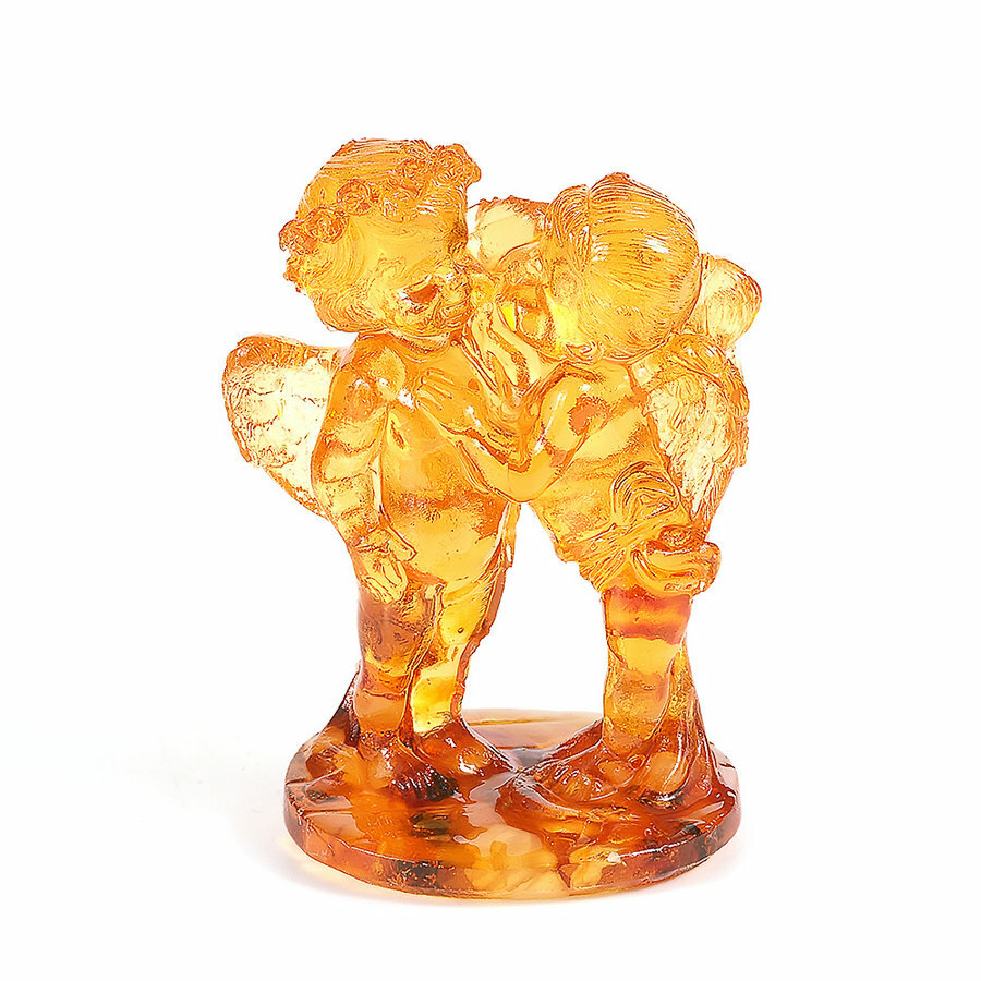 Статуэтка ангелов с натуральным балтийским янтарем