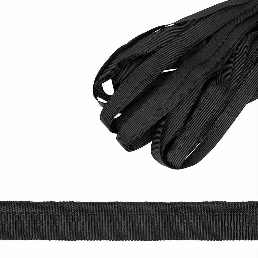 Тесьма брючная Лента Могилев ширина 15 мм, цвет черный, упаковка 25 м