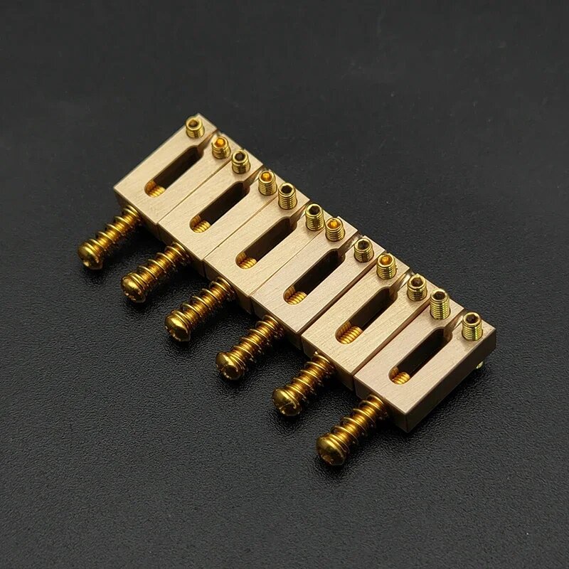 Латунные седла для электрогитары MAXCHEER 6 шт. 10.5mm Gold screws