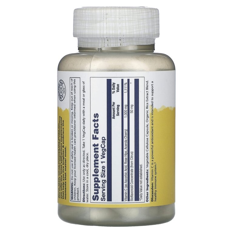 Solaray Vitamin C with Bioflavonoid Concentrate 1000 мг 100 капсул (Solaray)