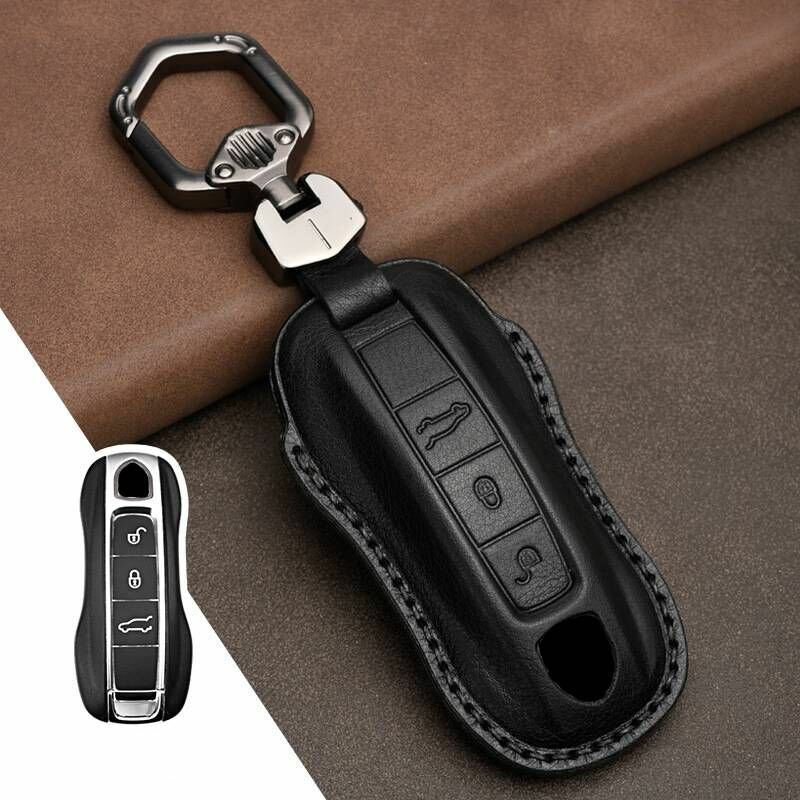 Кожаный чехол MyPads для автомобильных ключей Porsche Cayenne Macan Panamera 911 718 New GTR3.