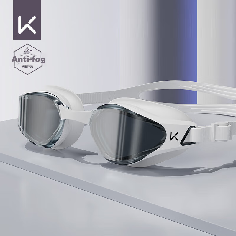 Keep Swimming Goggles, Waterproof And Anti-Fog, High-Definition for Men, Professional for Women, Myopia Glasses, 870 Aurora White, 500 Degrees
