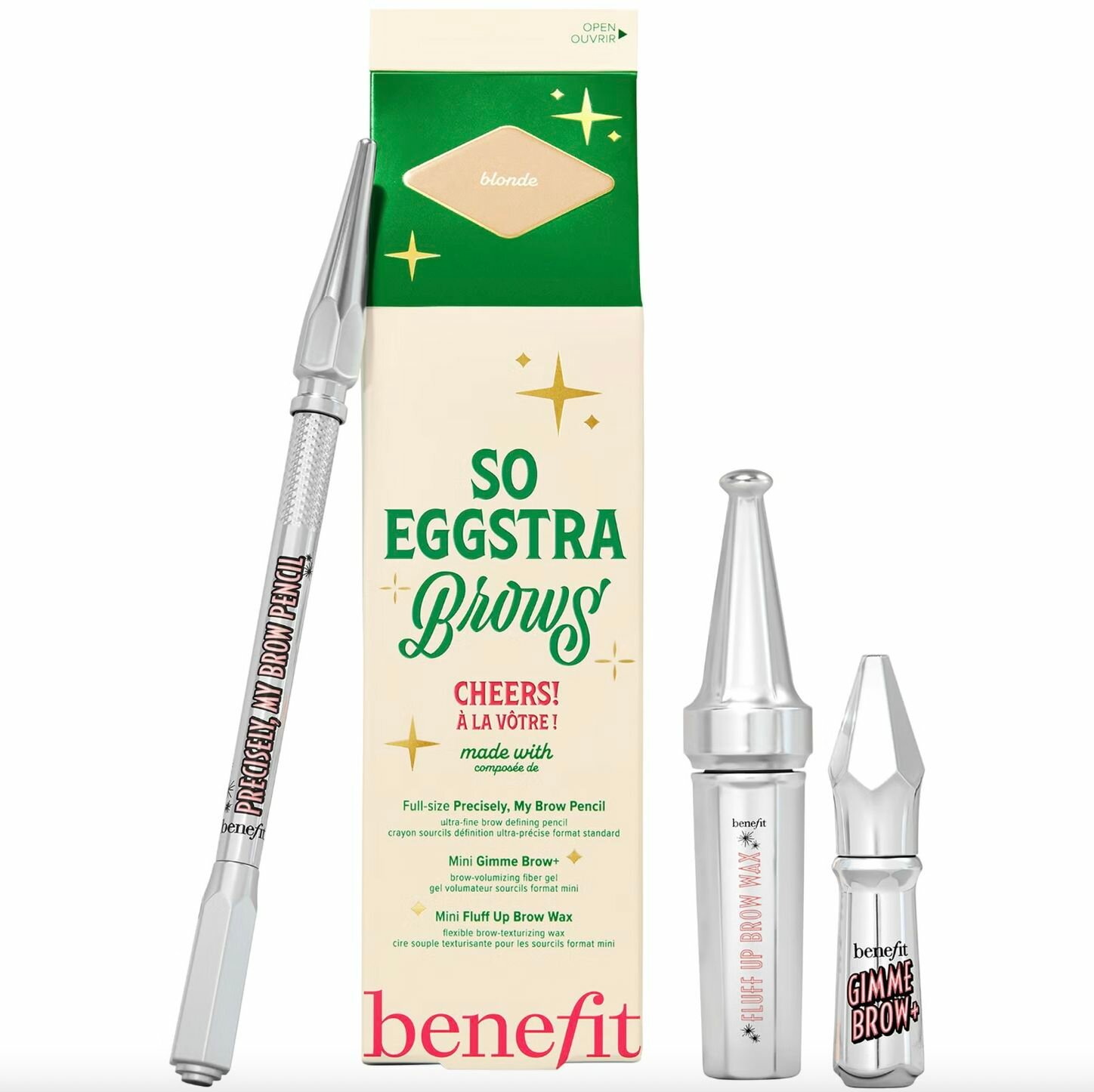 Benefit набор для бровей : карандаш , воск и гель So Eggstra Brows Precisely в оттенке blonde
