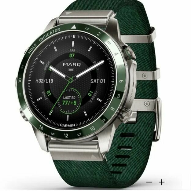 Умные часы MARQ GOLFER GEN 2 с керамическим безелем, нейлоновым ремешком из французкого жаккарда Garmin (010-02648-21)