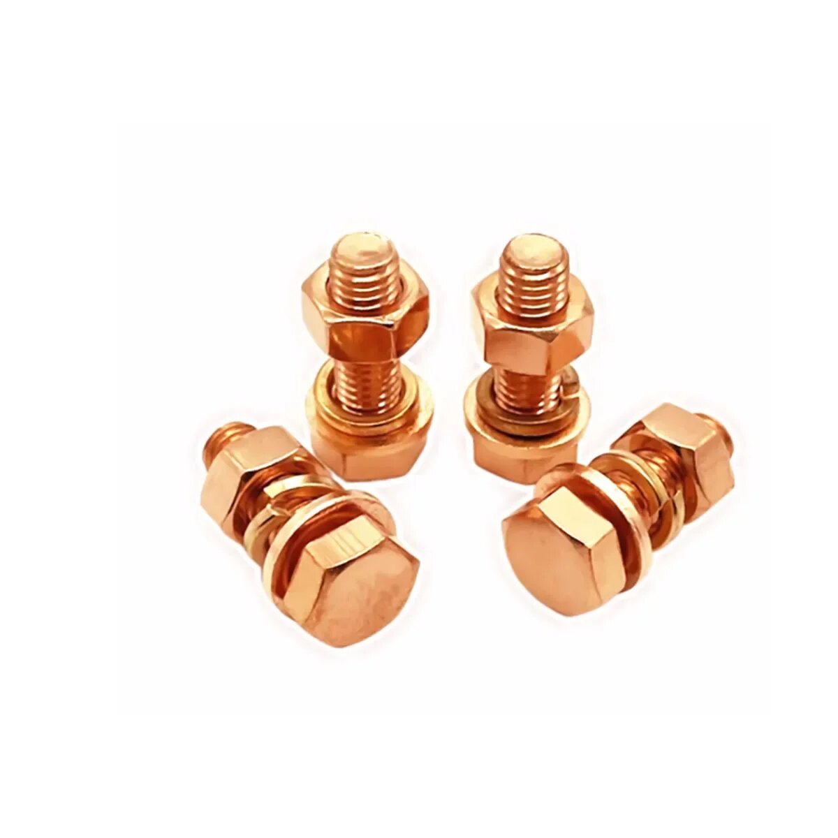 Красные медные шестигранные гайки с шайбами M3-M8 2set M4x12