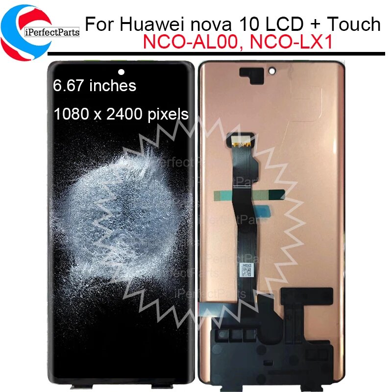 6,78 ' протестирован для Huawei nova 10 ЖК-дисплей NCO-AL00, NCO-LX1 LDisplay, дигитайзер сенсорного экрана для Huawei nova 10 ЖК-дисплей Black no frame