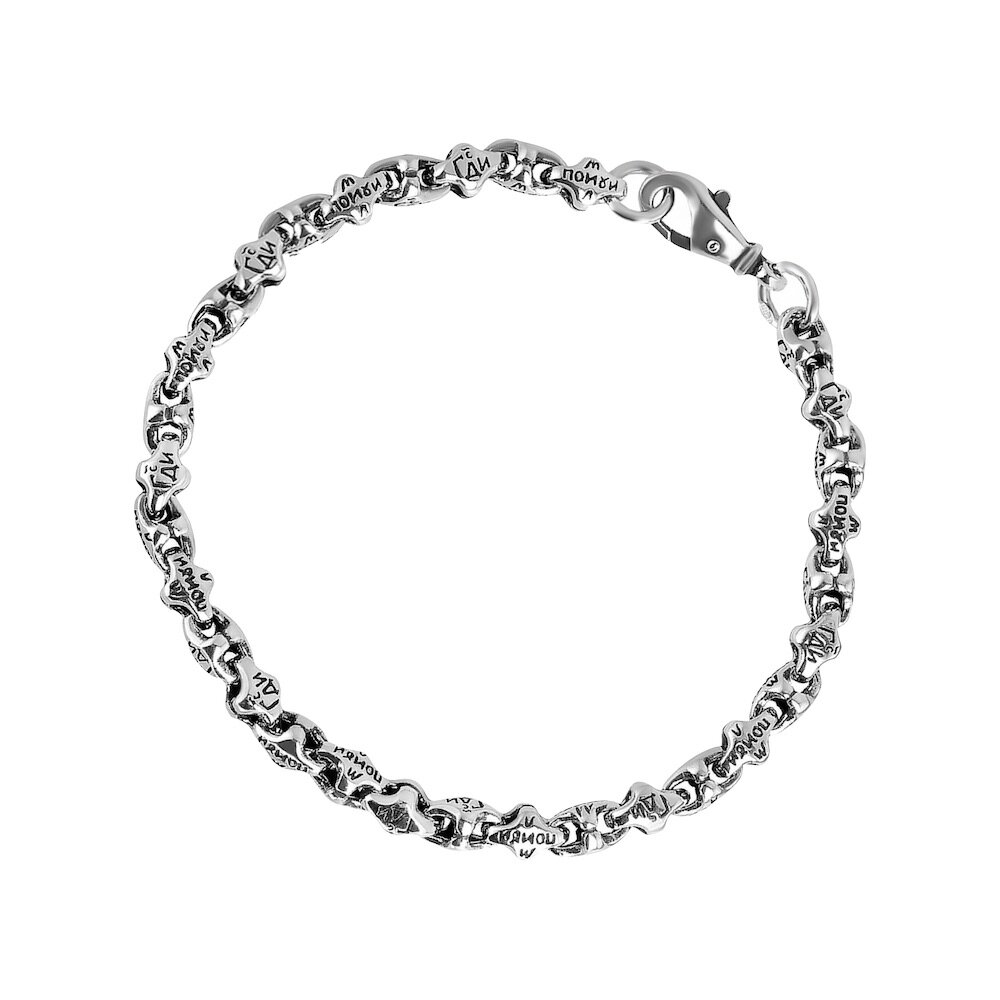 Браслет, серебро, 925 проба, чернение