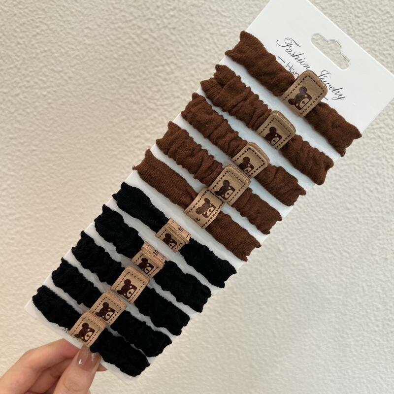 Кольцо для волос "Медвежонок", высокая эластичность, прочность, цвет 5 кофейный/5 черный