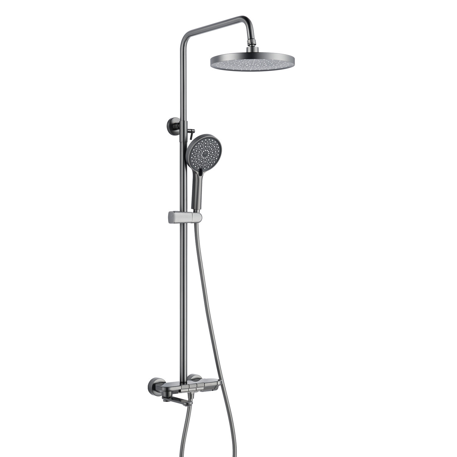 Душевая система Shevanik S4726T, оружейная сталь