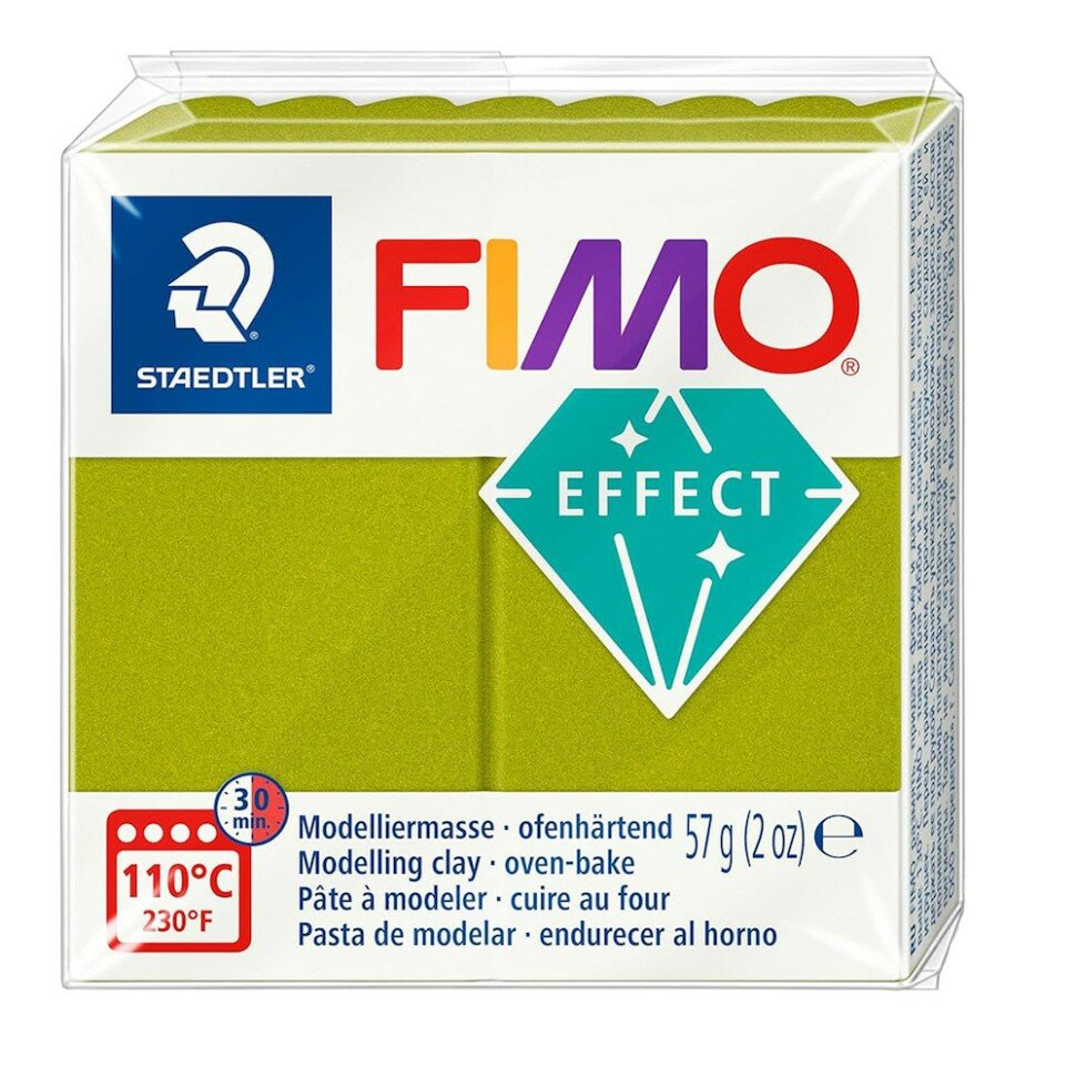 Fimo 8010-51 Полимерная глина "Effect" зеленый металлик