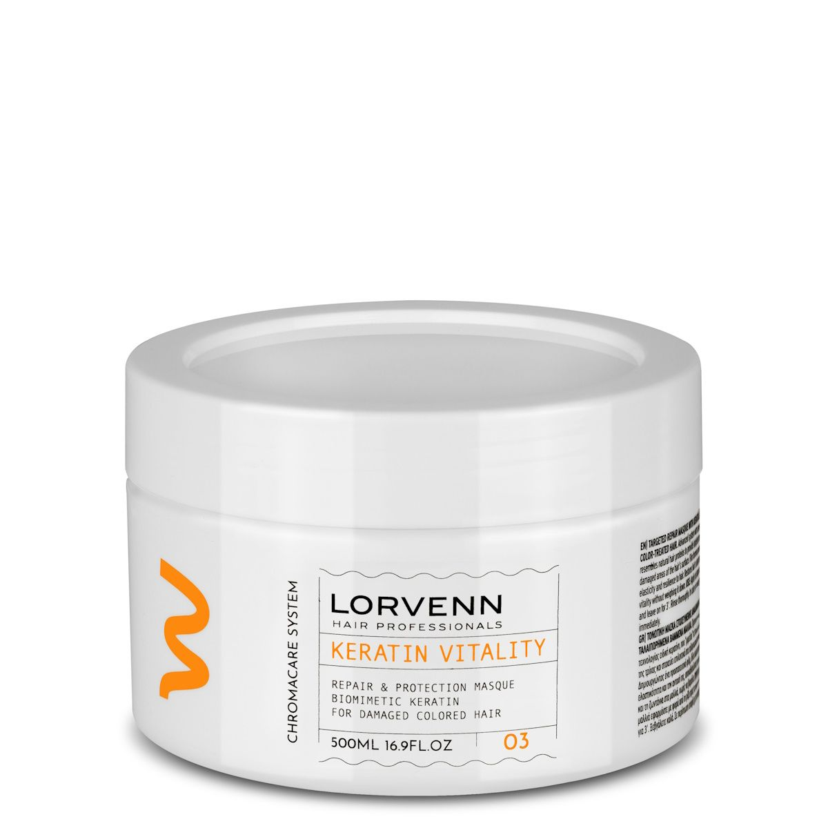 Маска Lorvenn Keratin Vitality Repair & Energy для поврежденных окрашенных волос, 500 мл
