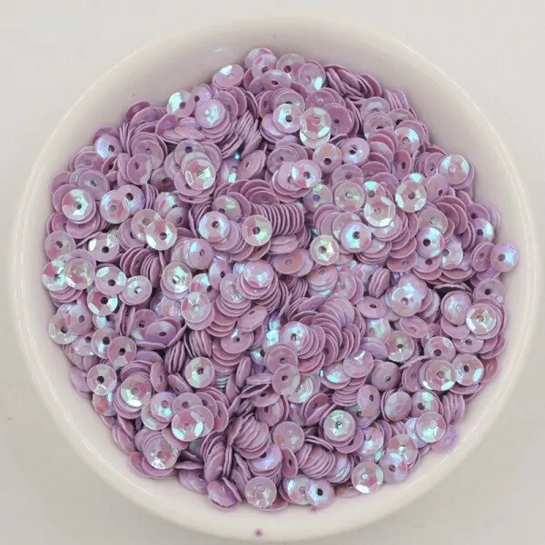 Пайетки сиреневые 4 мм круглые вогнутые 10 г lilac AB