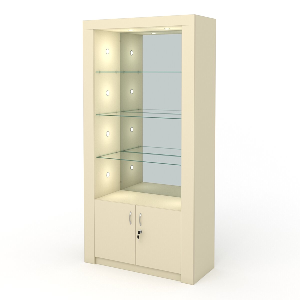 Стеллаж "афродита" №3-6 (задняя стенка - зеркало), Крем Вайс. Производитель товара - компания Westcom.