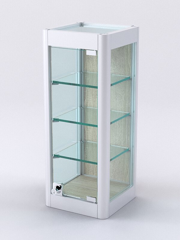 Витрина из профиля настольная "вайб" №6-3П-ДСП-200 (задняя стенка ДСП), Дуб Сонома