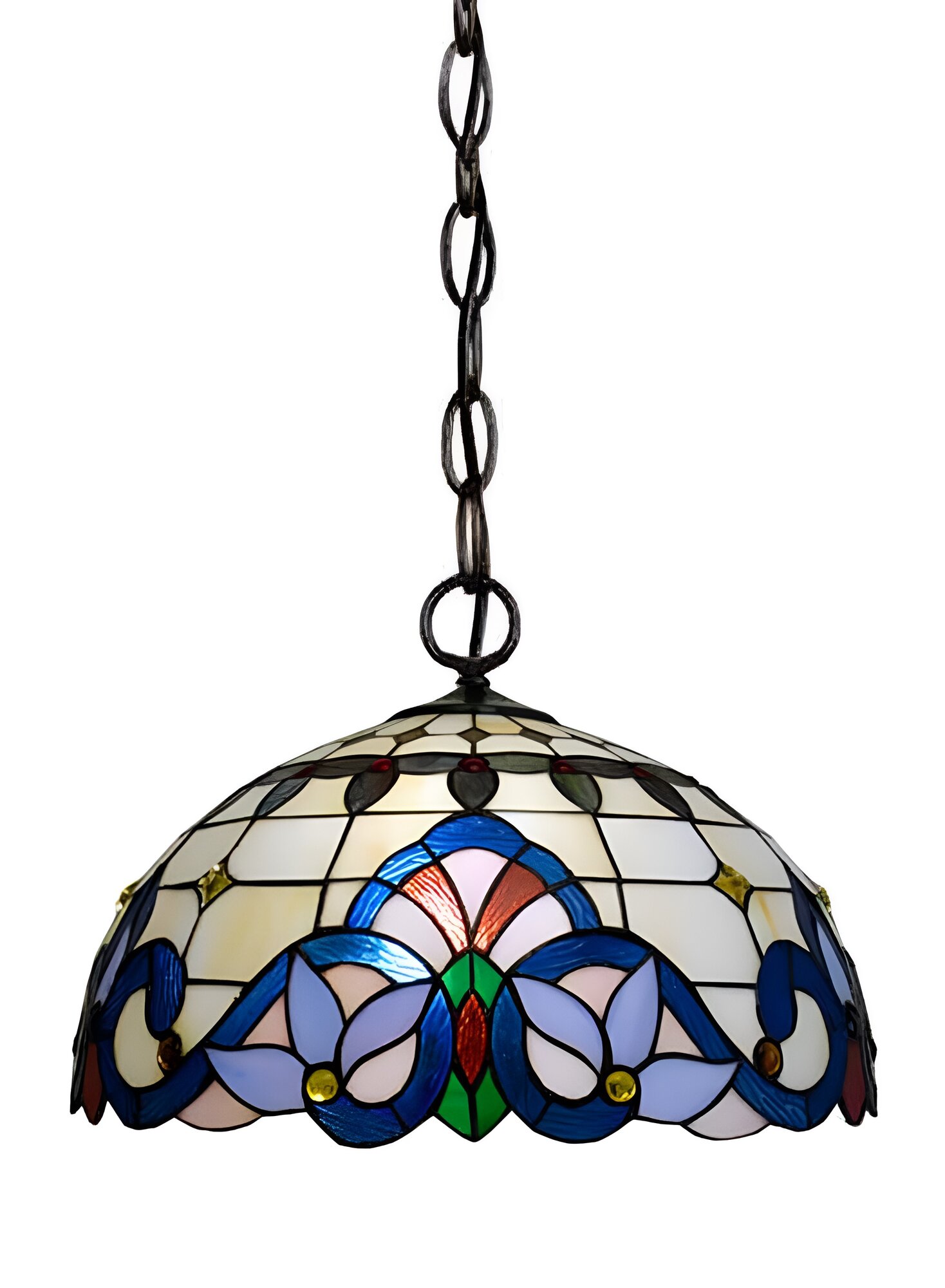 Люстра "Тиффани" RCN 33C, металл, стекло, E27, мощность 60 Вт, площадь освещения 16 кв. м