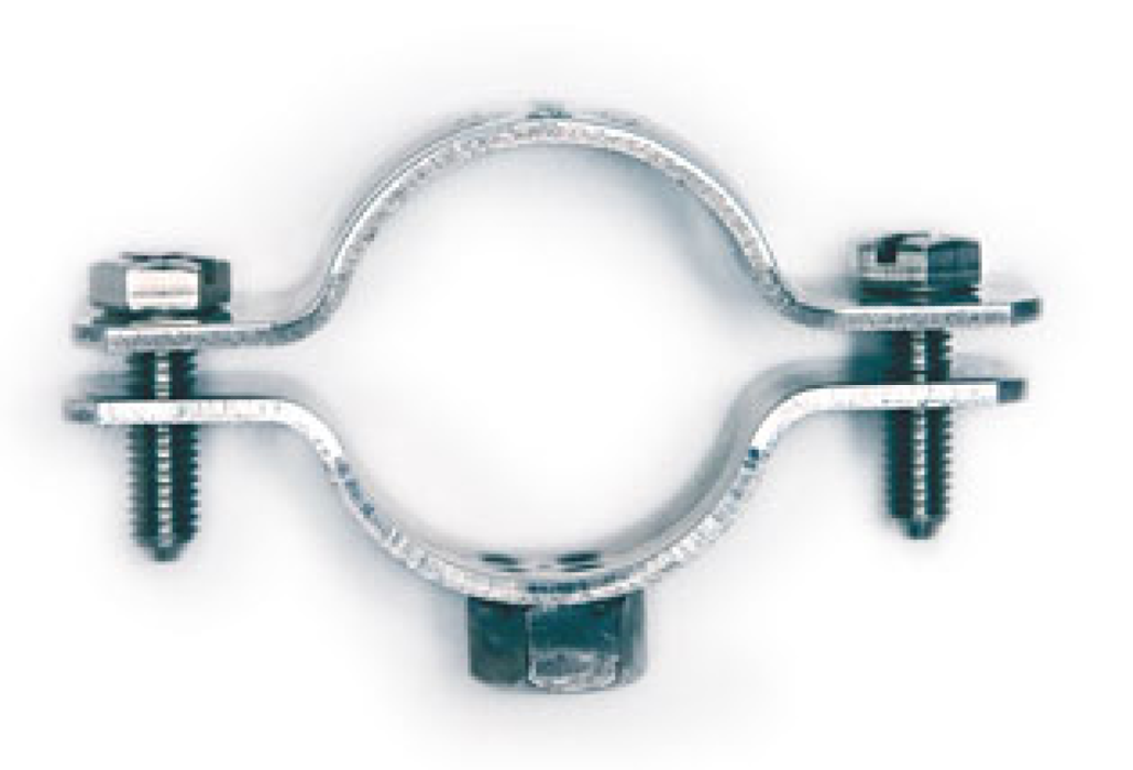 Хомут трубный сантехнический DKC / ДКС 2"1/2 с приварной гайкой М10, оцинкованная сталь, 75-80мм, 6040-P212, 1шт. / крепление для труб