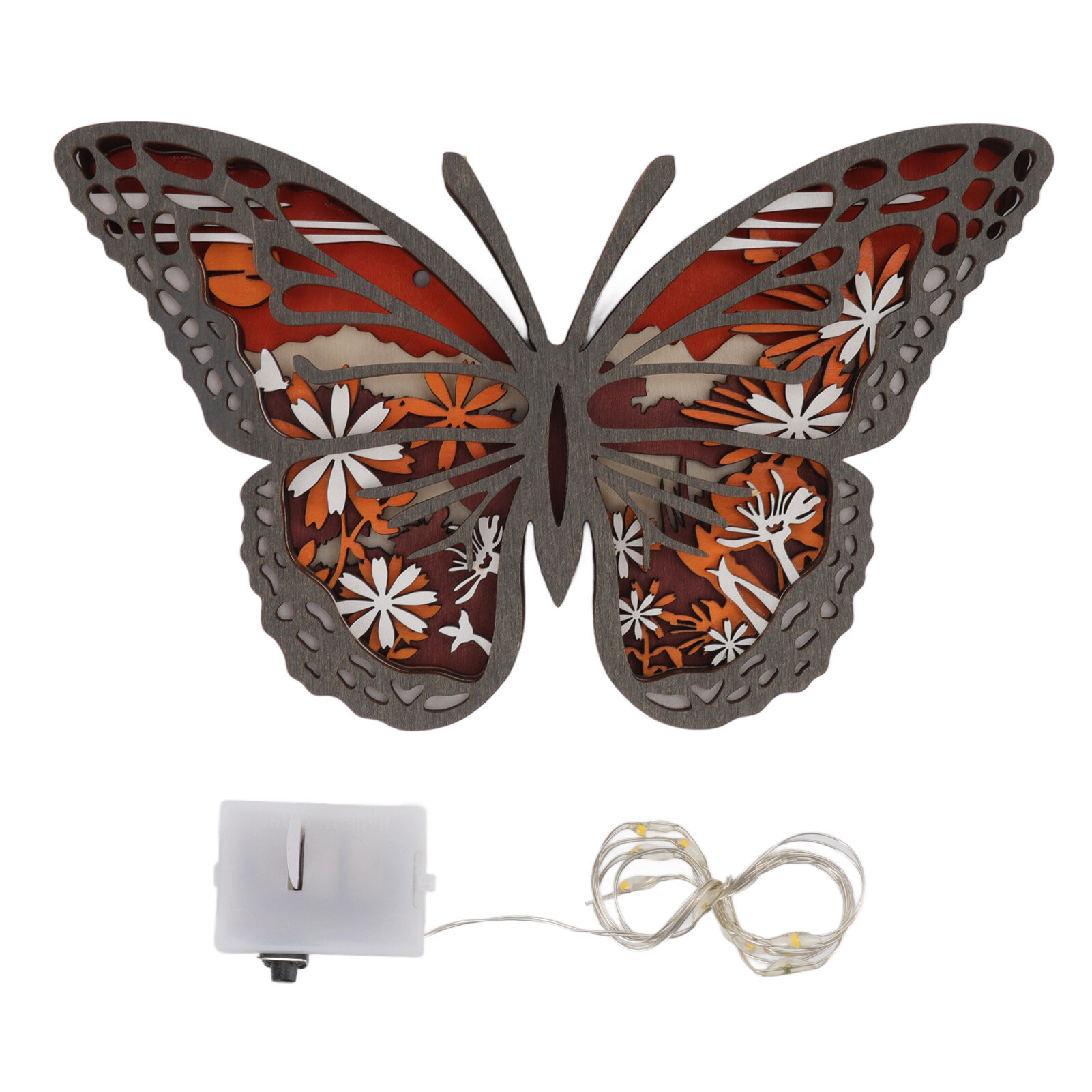 Деревянные украшения из ручной работы Полога бабочки 3D -каркасные украшения для инновационных домашних украшений со светом