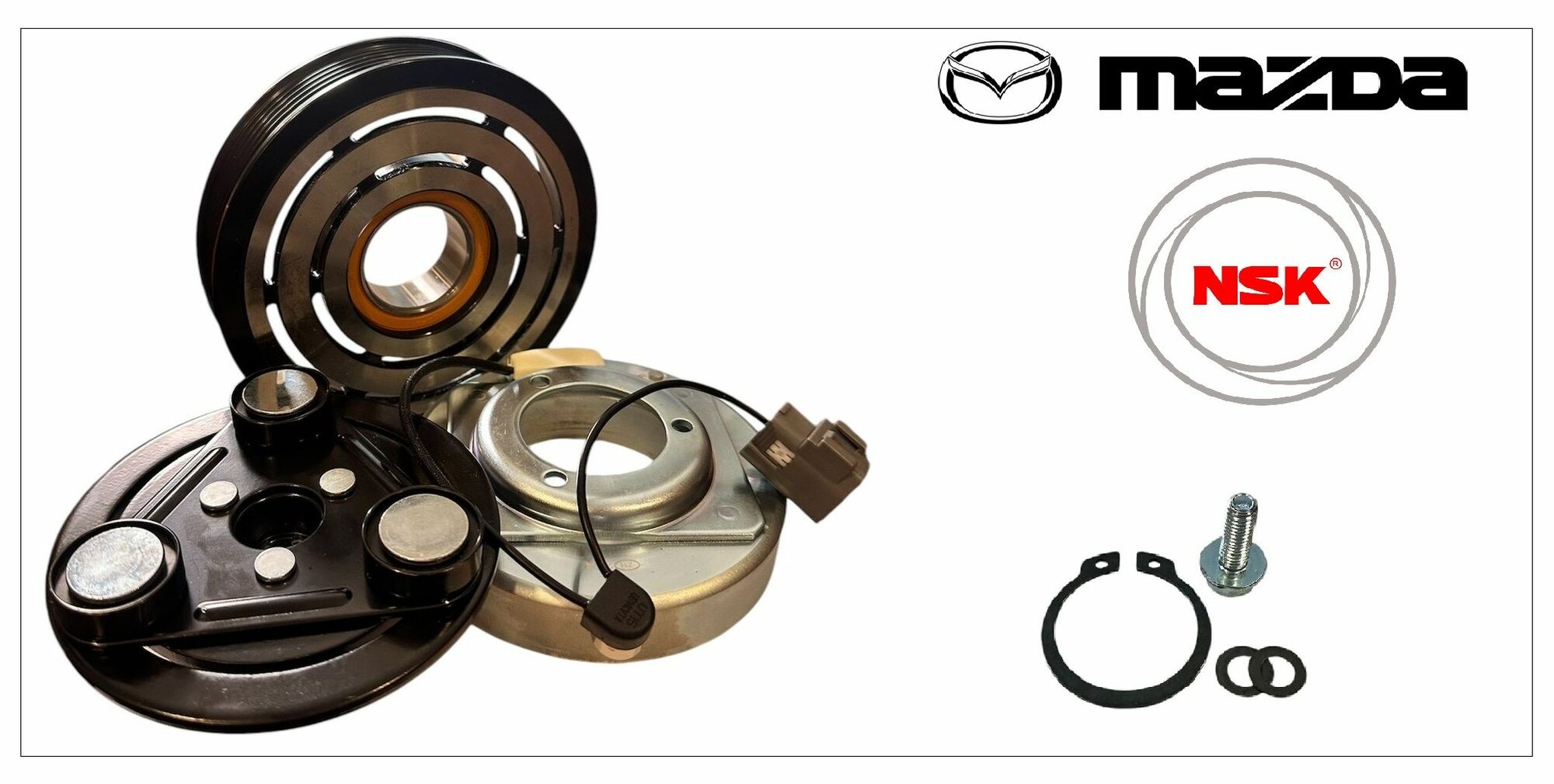 Муфта компрессора кондиционера на Японском подшипнике NSK Mazda 3 (BK) Mazda 6 (GG) 1.6L Atenza