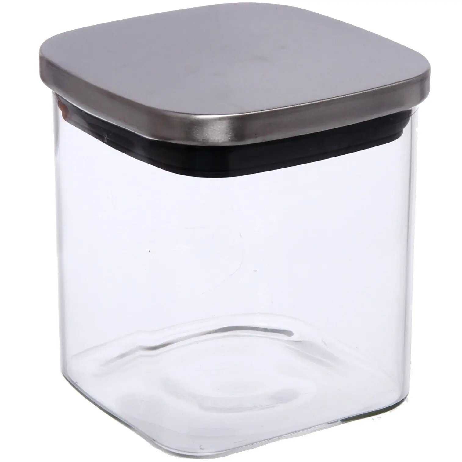 Банка стеклянная «Хай-Тек» 450мл с герметичной крышкой, металл/стекло, для сыпучих продуктов