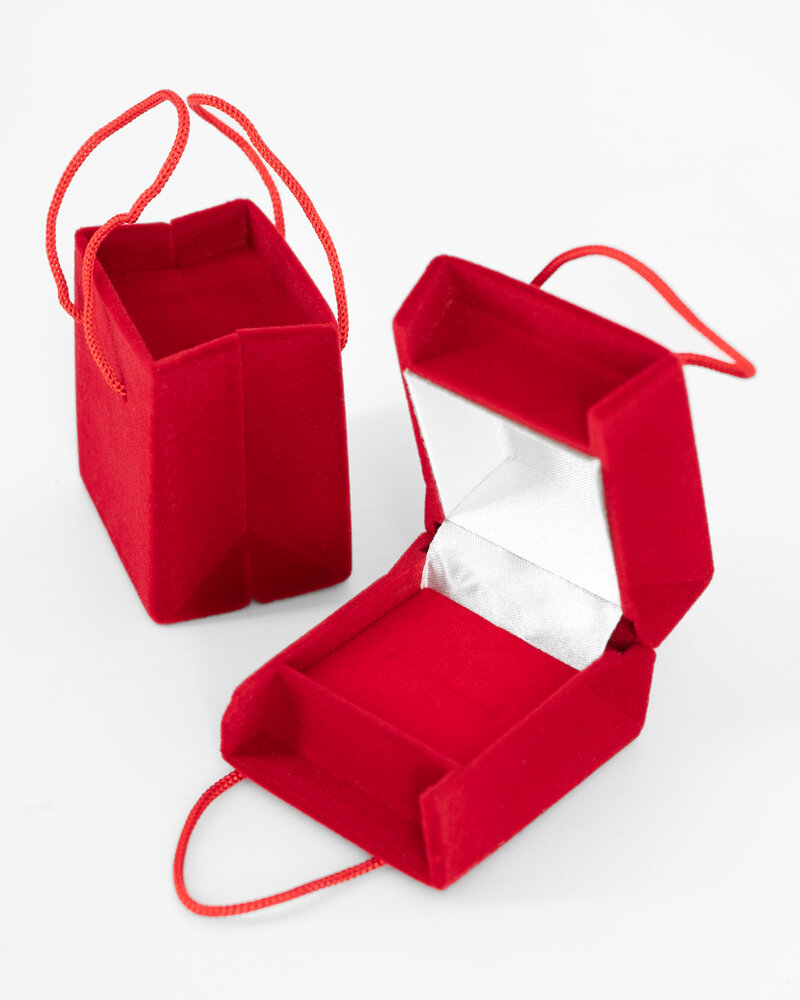 Футляр «Сумочка» — мини-бокс с ручками, серия «Романтика», под кольцо \ под серьги