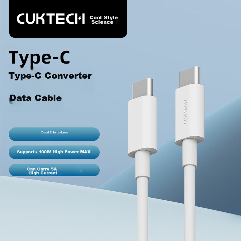 Кабель данных CUKTECH C-C, Кабель быстрой зарядки PD 100W, 5A, Подходит для iPhone 15/16 Pro Max, Huawei Mate 60, Apple